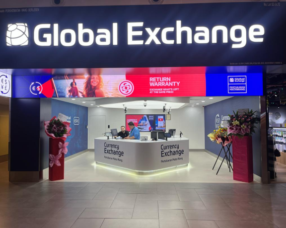 Oficina de cambio de moneda de Global Exchange ubicado en Malasia