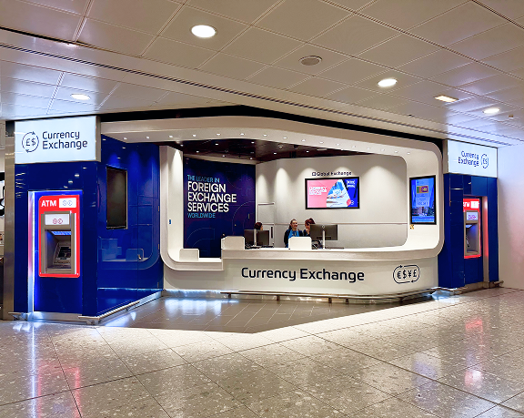 Currency exchange office located at Heathrow International Airport in ...